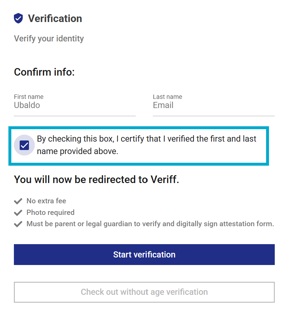 Age Verification process by VERIFF – Uventex Labs